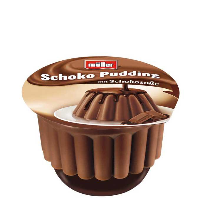 Müller Milch Schokopudding mit Schokosoße